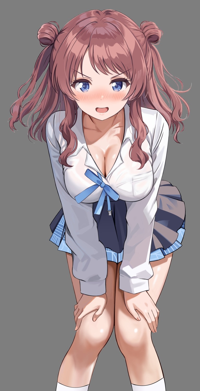 zaofeng gakuen idolm@ster the idolm@ster hanami saki open shirt see through seifuku transparent ...